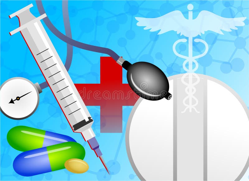 Medical Collage with Icons on Blackboard Stock Vector - Illustration of ...