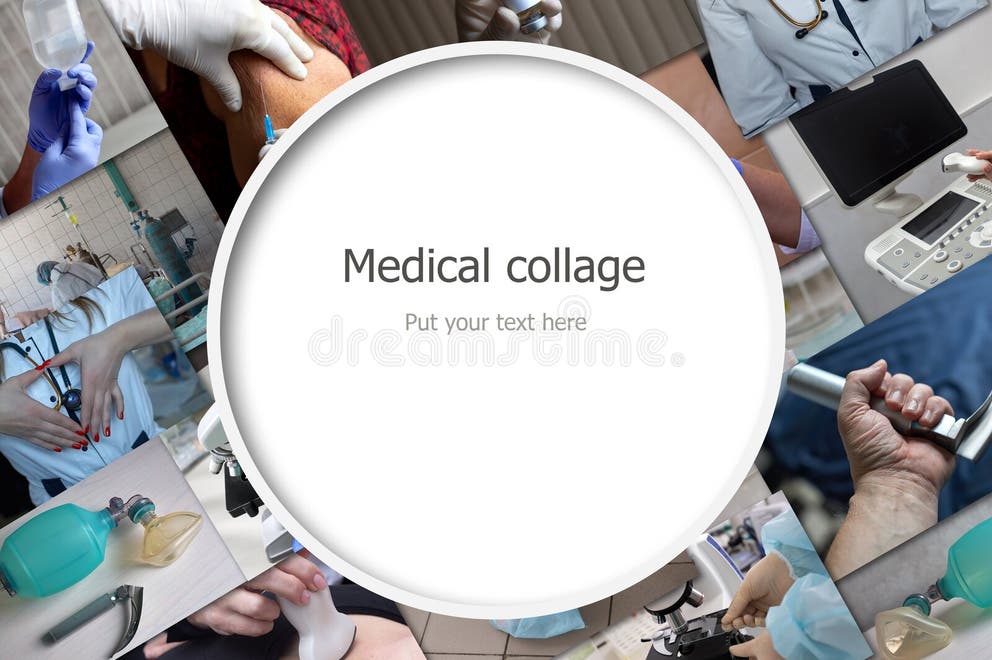 Medical Collage. Which Includes Various Medical Instruments Stock Photo ...