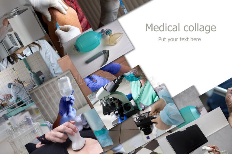 Medical Collage. Which Includes Various Medical Instruments Stock Photo ...