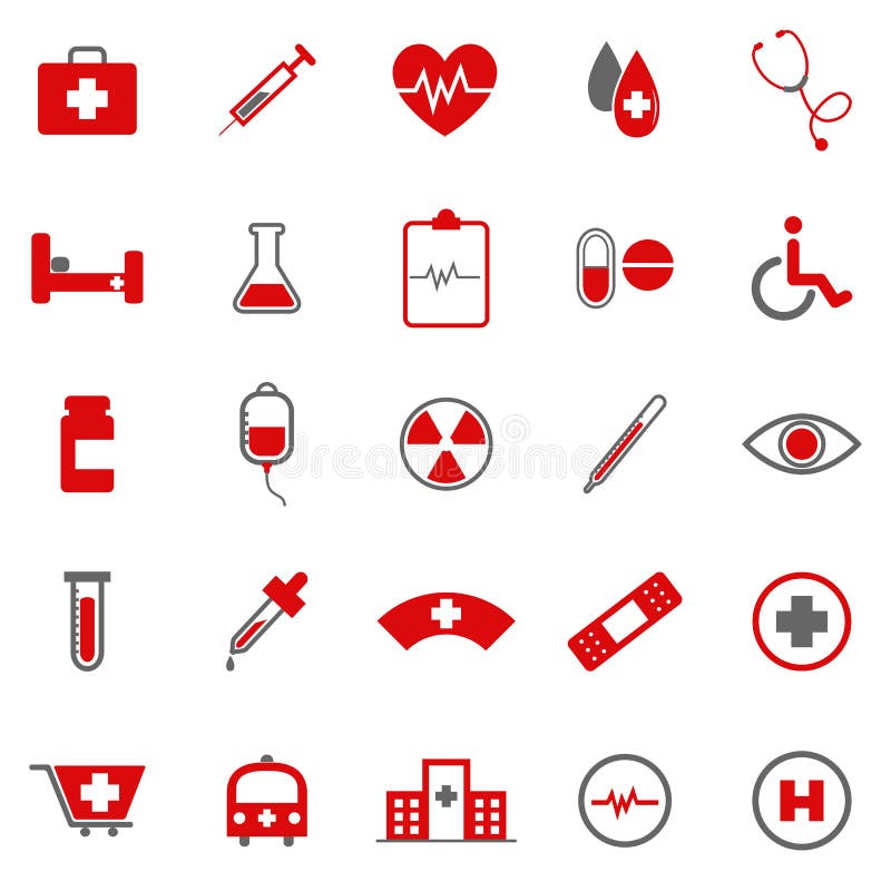 Medical and Health Icons Set Stock Vector - Illustration of nurse ...