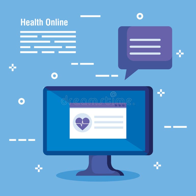 Medical Computer Technology with Chat Bubble Stock Vector ...