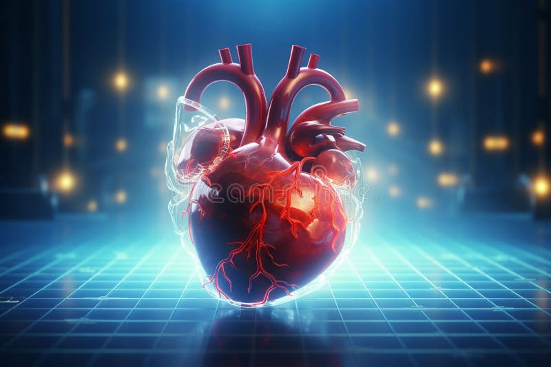Medical Concept with a Heart and Pulse Line Stock Illustration ...