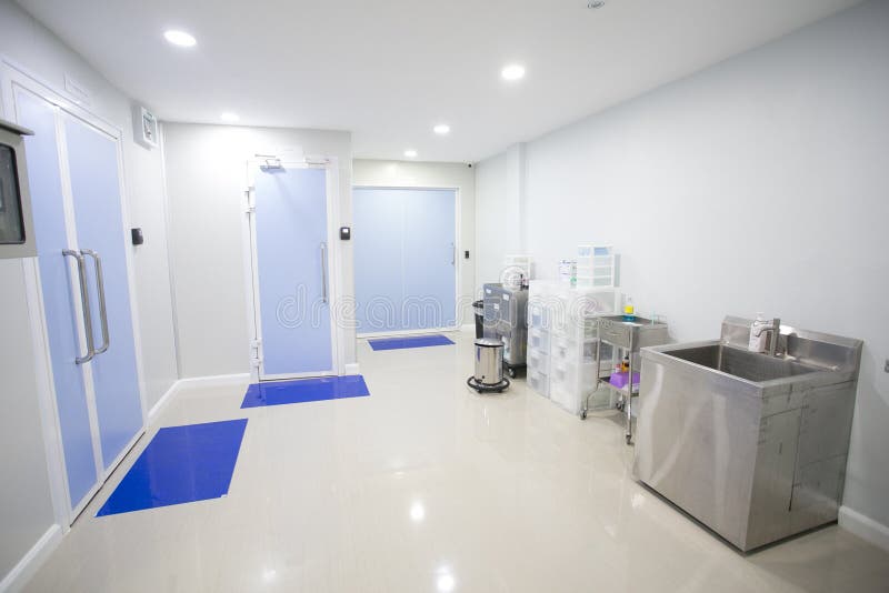 Medical Concept. Hospital Corridor with Rooms Stock Photo - Image of ...