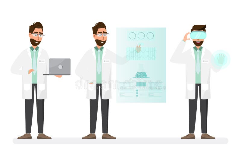 Medical Concept. Scientists Man with Technology in a Lab Stock Vector ... Medical Concept. Scientists Man with Technology in a Lab Stock Vector ...