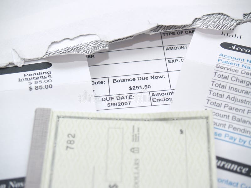 A Medical Bill and Check Book Stock Image - Image of money, healthcare ...