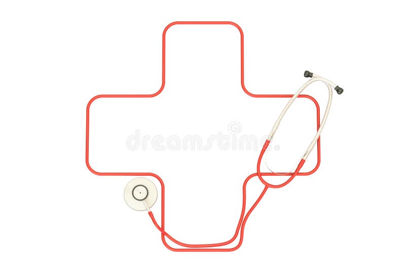 Medical Concept, Stethoscope in the Form of a Cross. 3D Rendering ...