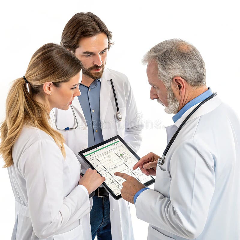 Medical Conference with Doctors Discussing a Case Stock Illustration ...