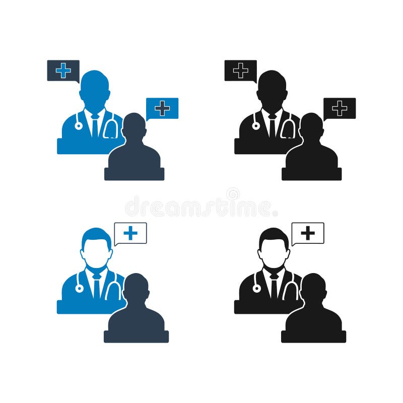 Medical Consultant Icon Set. Stock Vector - Illustration of care ...