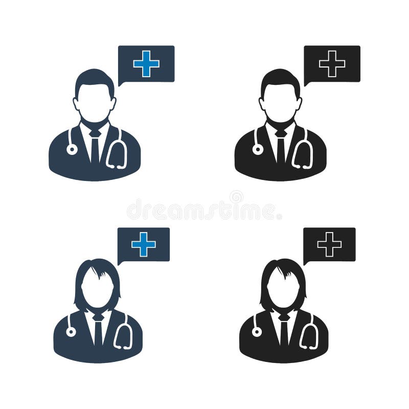 Medical Consultant Icon Set. Stock Vector - Illustration of vector ...
