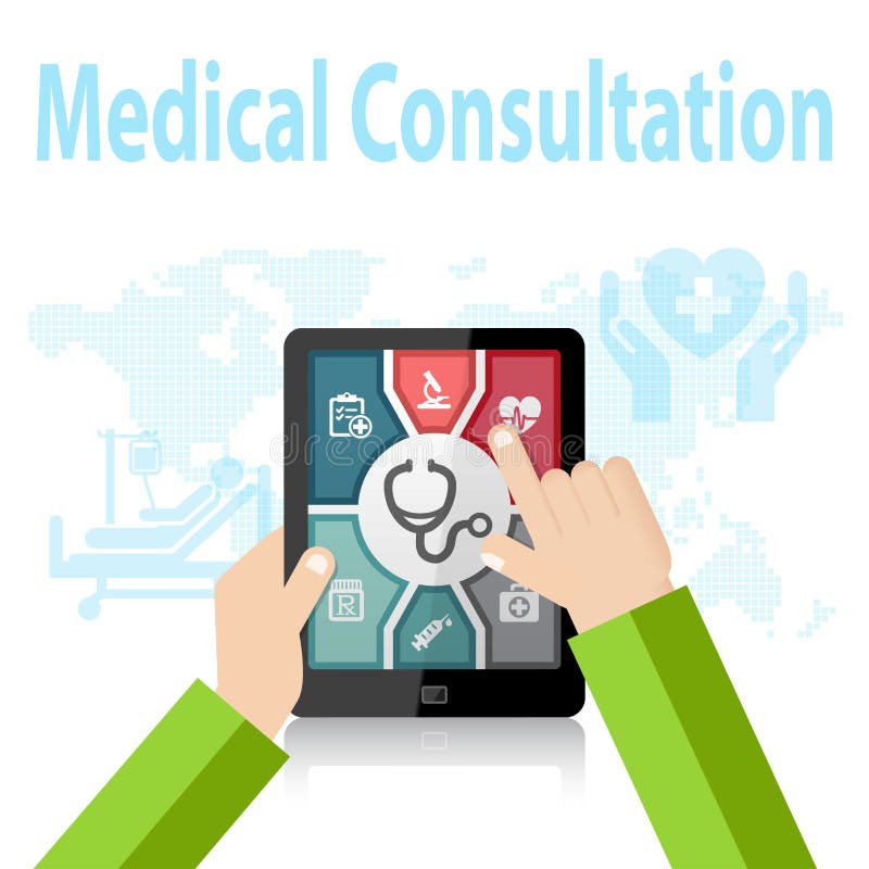 Medical Consultation Online Doctor Apps on Mobile Device Stock ...