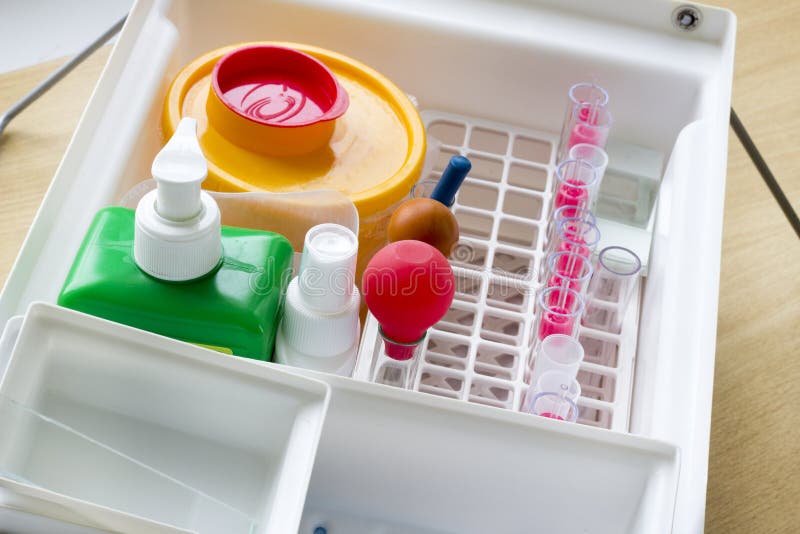 Medical Container with Tools for Taking Blood Stock Photo - Image of ...
