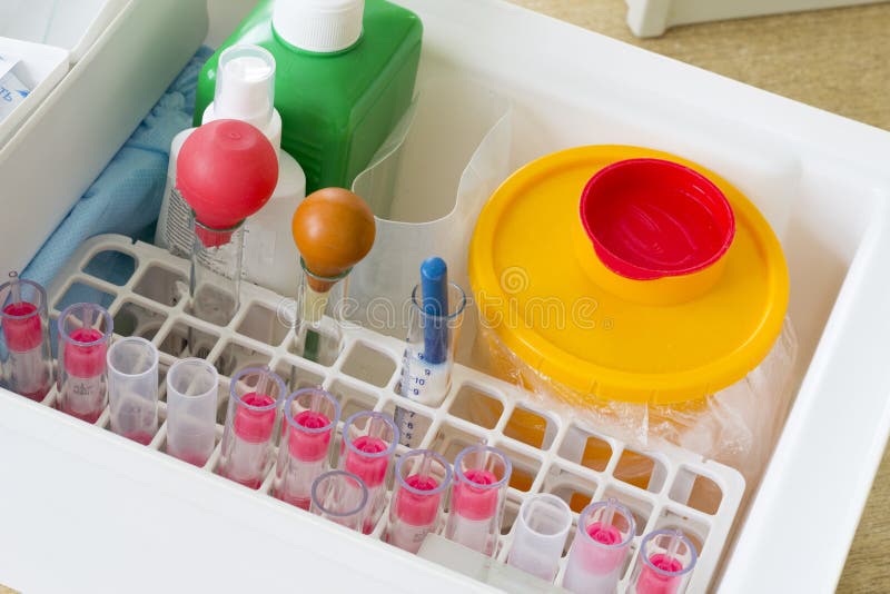 Medical Container with Tools for Taking Blood Stock Photo - Image of ...