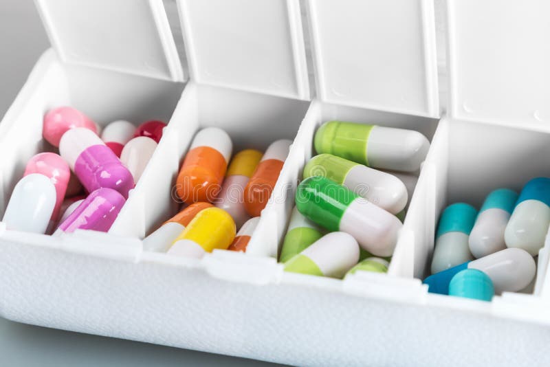 Medical Container with the Various Pills Stock Image - Image of heal ...