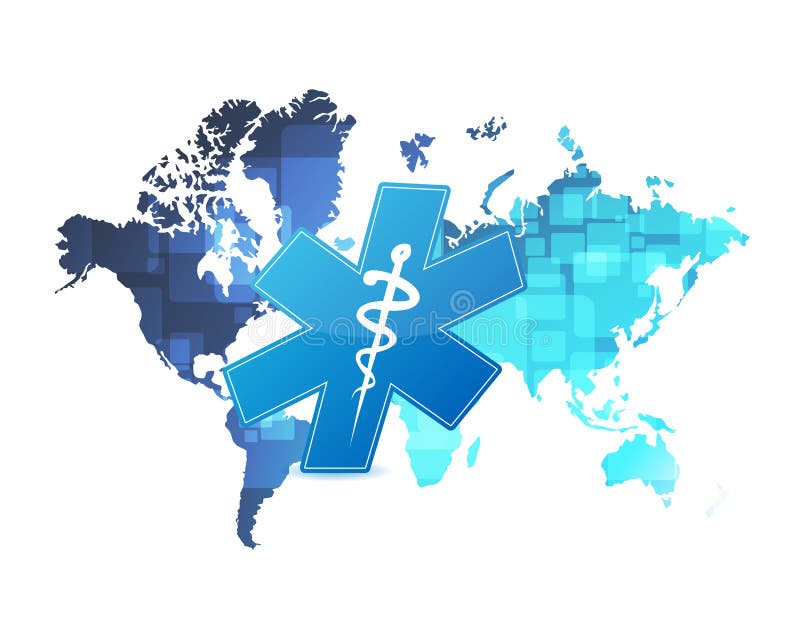 Medical Coverage Map Illustration Stock Illustration - Illustration of ...