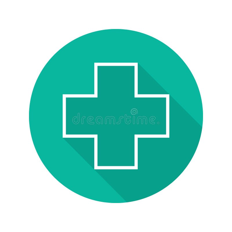 Medical Cross Flat Linear Long Shadow Icon Stock Illustration ...