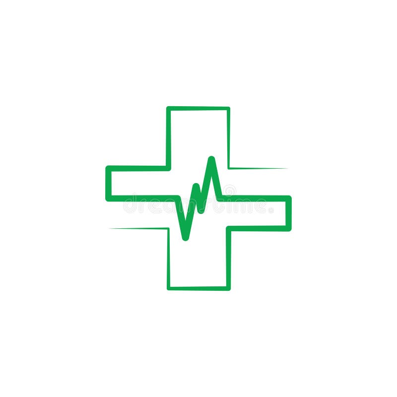Medical Cross Heart Pulse Logo Vector Stock Vector - Illustration of ...