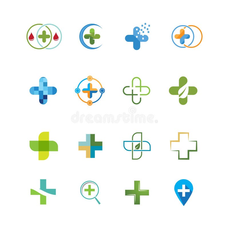 Medical Cross Illustration Logo Template Vector Design Stock Vector ...