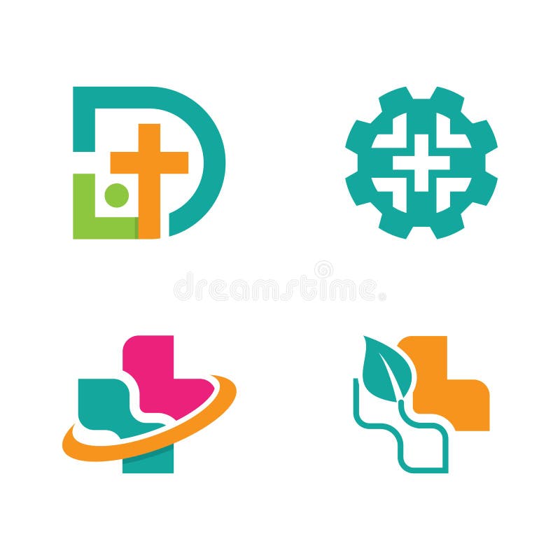 Medical Cross Logo Icon Set Stock Vector - Illustration of pharmacy ...