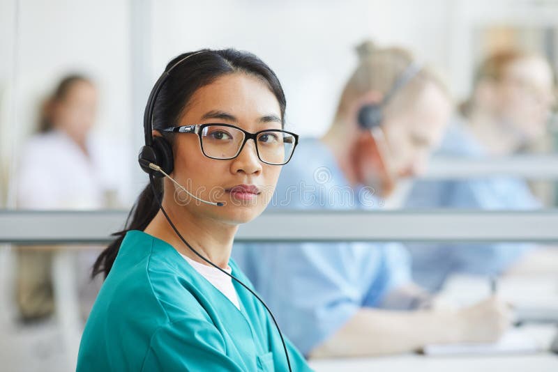 Medical Customer Service Rep Stock Photo - Image of indoors, working ...