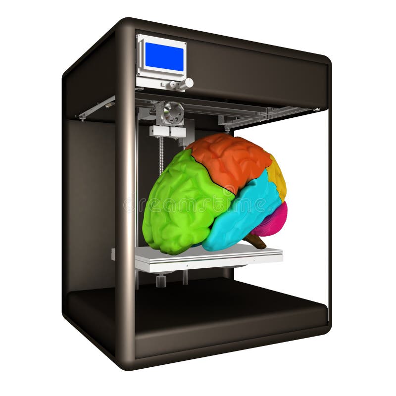Medical 3d Printer for Duplication of Human Brain. 3D Bio-printer Stock ...