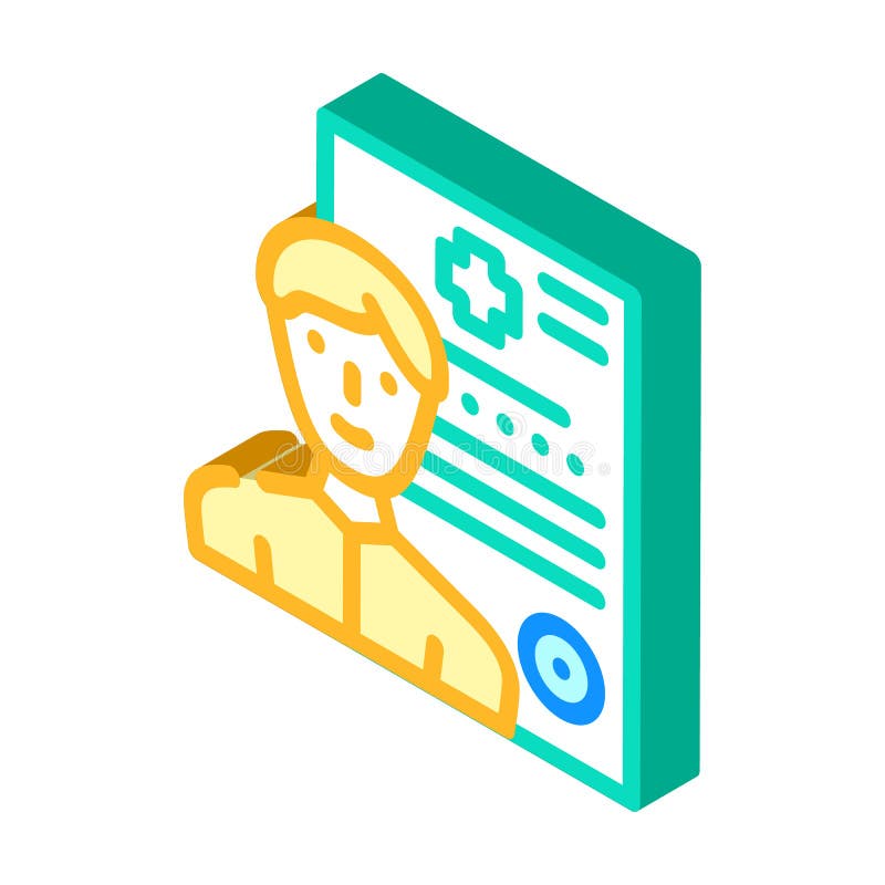 Medical Data Client Information Kyc Isometric Icon Vector Illustration ...