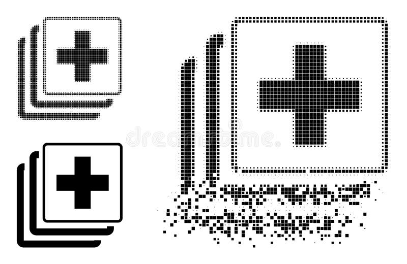 Fragmented Pixelated Halftone Medical Data Pictogram Stock Vector ...