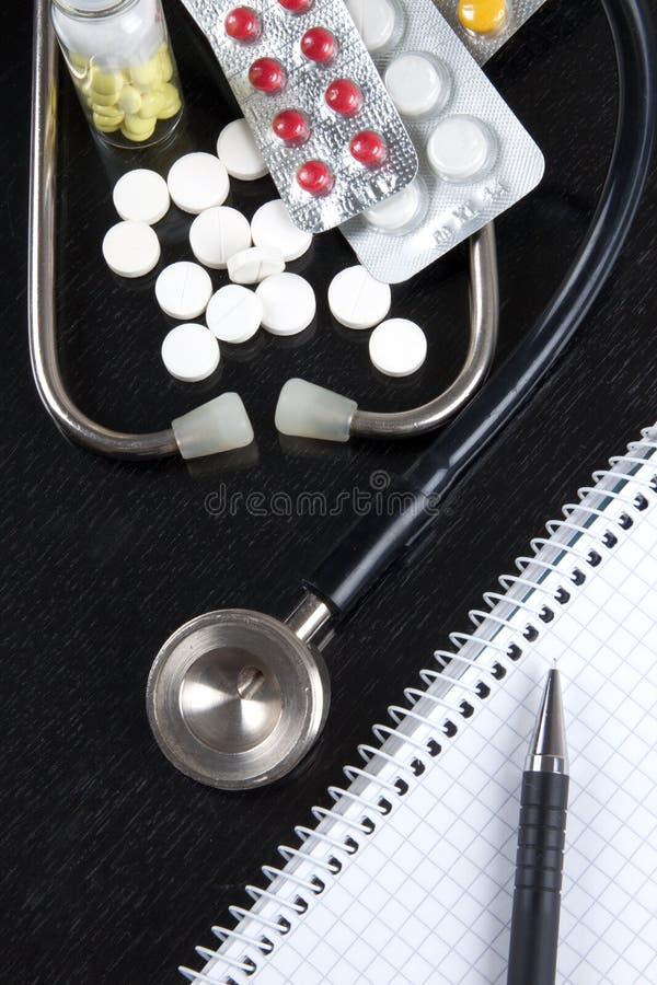 Medical desk stock photo. Image of paracetamol, pharmacy - 14477392