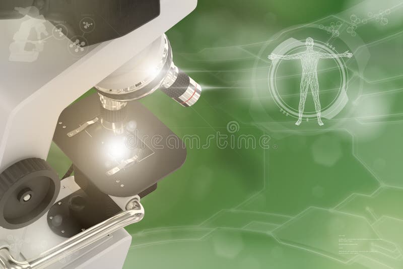 Medical analysis concept, laboratory hi-tech scientific microscope on ...