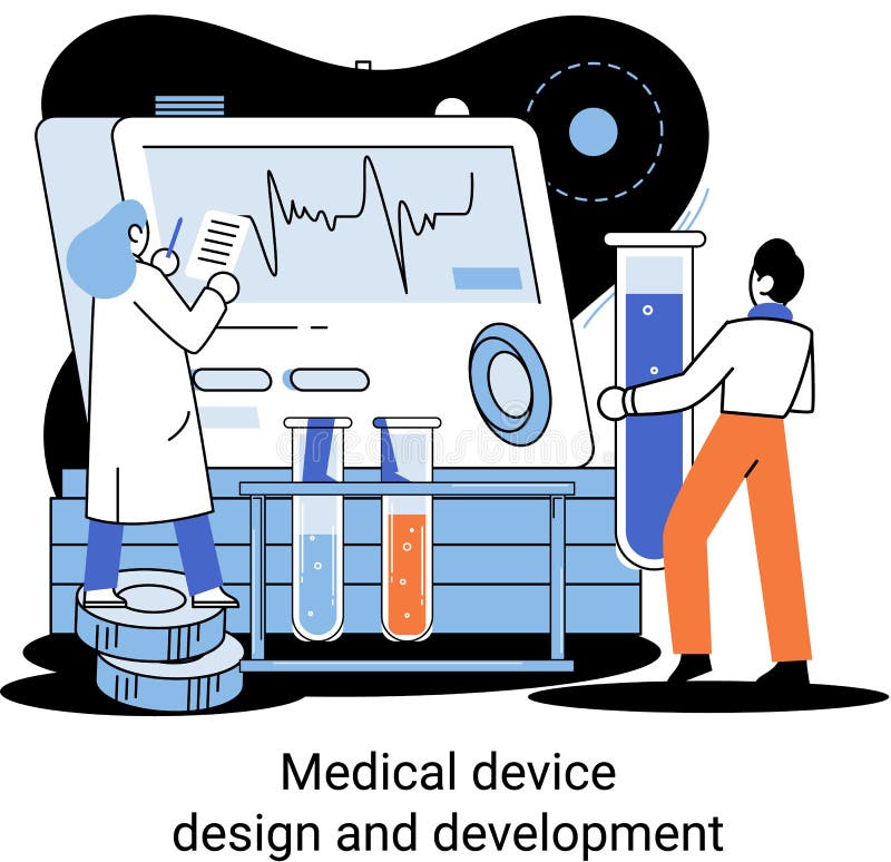Medical Device Design and Development Banner with Scientist Develop ...
