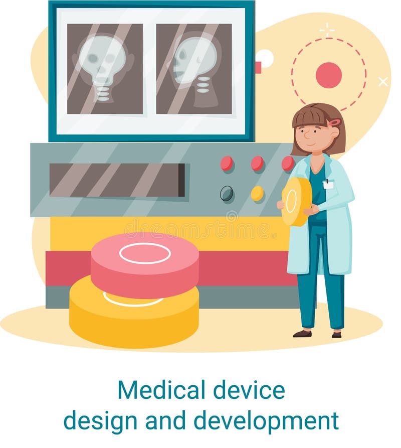 Medical Device Design and Development Banner with Scientist Develop ...