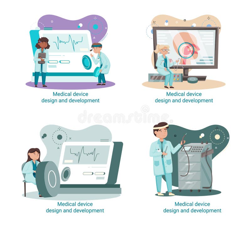 Medical Device Design and Development Banner with Scientist Develop ...