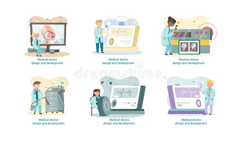 Medical Device Design and Development Banner with Scientist Develop ...