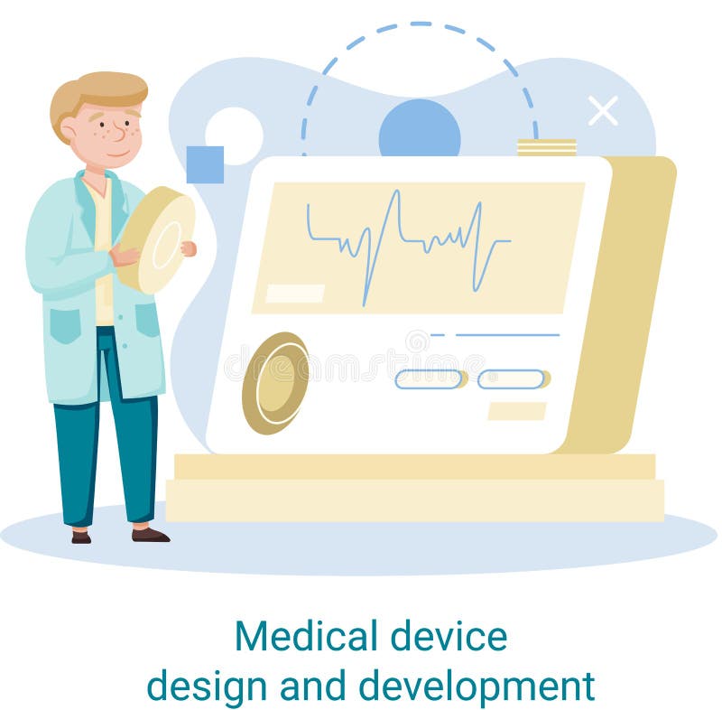 Medical Device Design and Development Banner with Scientist Develop ...