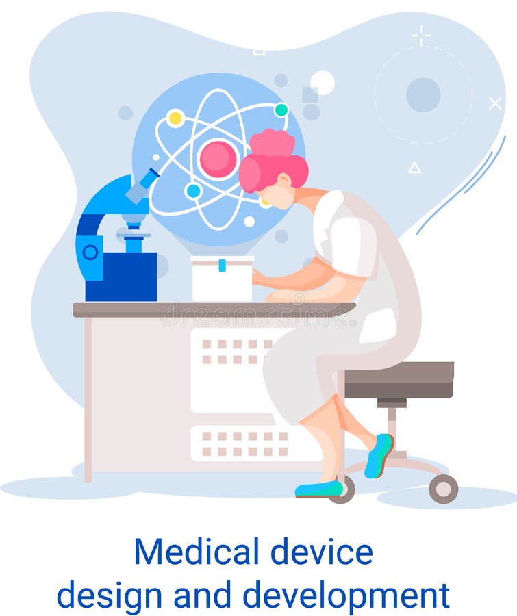 Medical Device Design and Development Banner with Scientist Develop ...