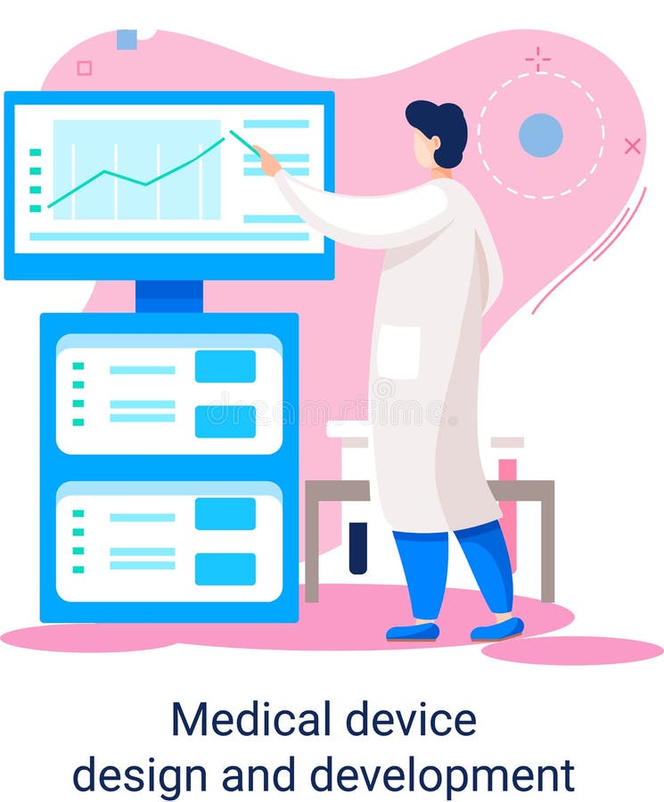 Medical Device Design and Development Banner with Scientist Develop ...