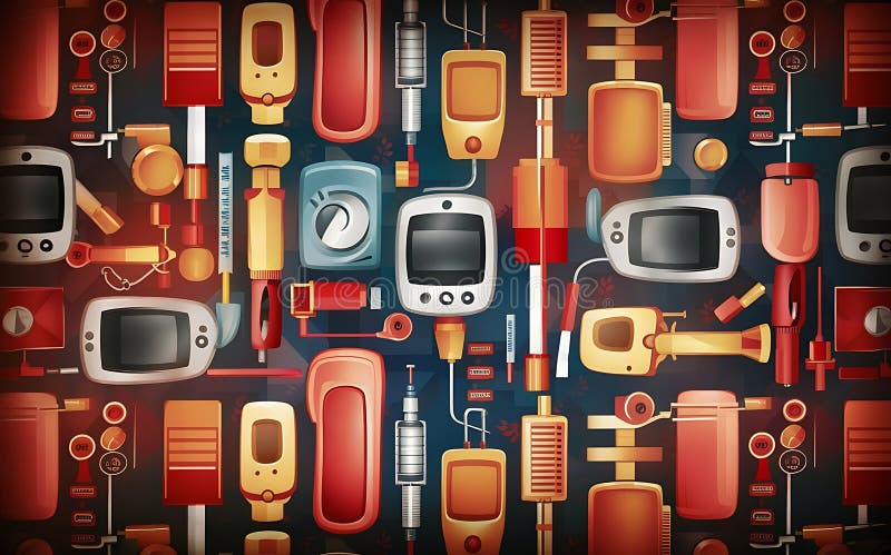 Medical Devices Pattern Wallpaper for Diabetes Campaigns Stock ...