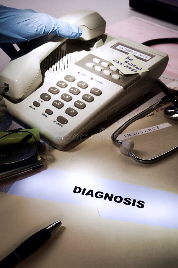 Medical Diagnosis and Doctor Hand after Phone Call Stock Image - Image ...