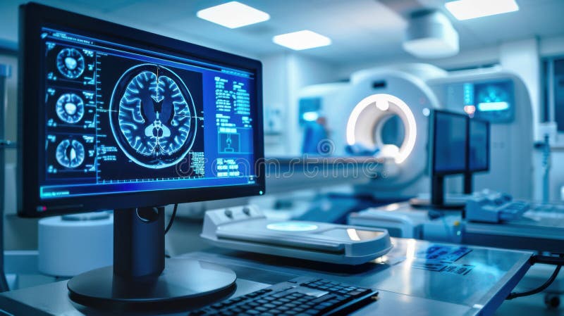 Medical Diagnostic MRI Device in a Hospital Laboratory. Stock Image ...