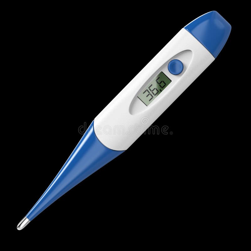 Medical Digital Thermometer Made of Whithe and Blue Plastic . Isolated ...