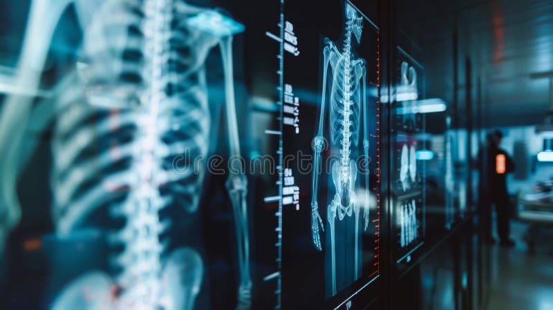 Medical Display of Human Skeletons Using X-ray Imaging, Showcasing ...