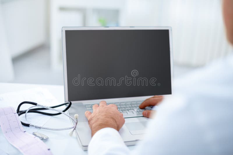 Medical Doctor With Computer Stock Photo - Image of horizontal, medical ... Medical Doctor With Computer Stock Photo - Image of horizontal, medical ...