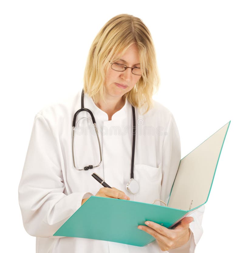 Medical Doctor with Documents about a Patient Stock Image - Image of ...