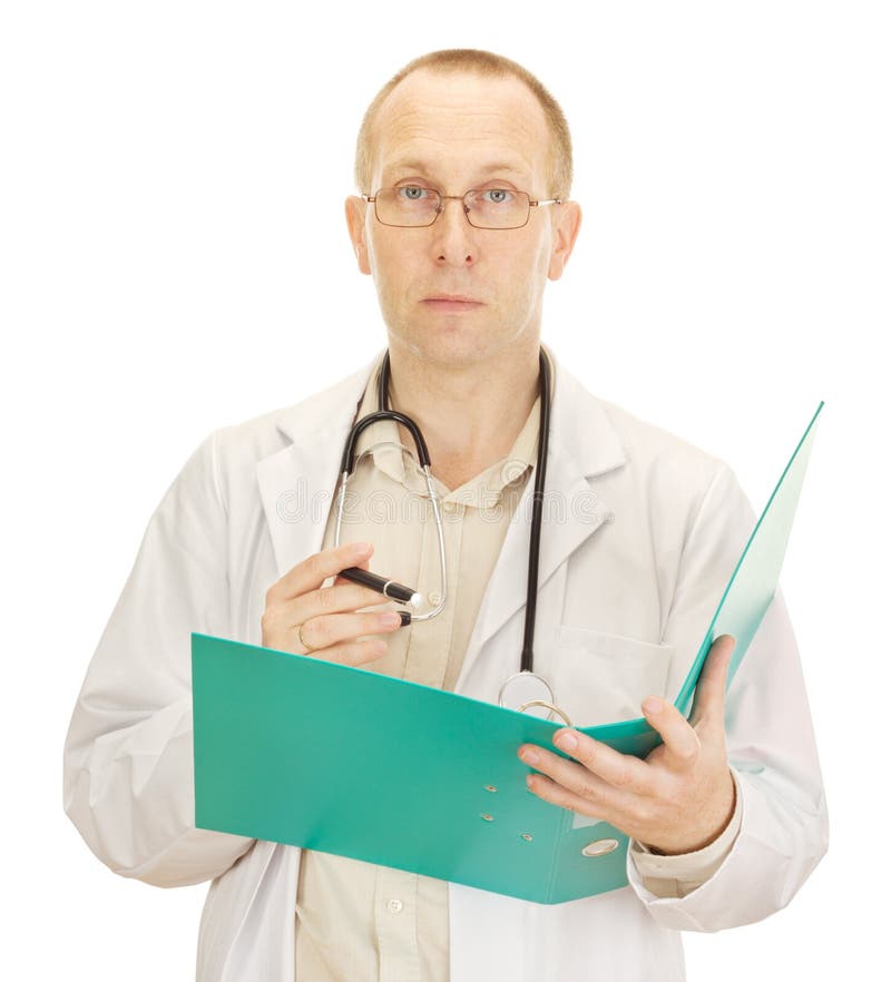 Medical Doctor with Documents about a Patient Stock Photo - Image of ...