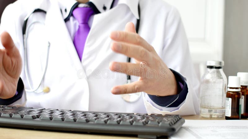 A Doctor Explaining Something by Making Hands Gestures. Stock Video ...