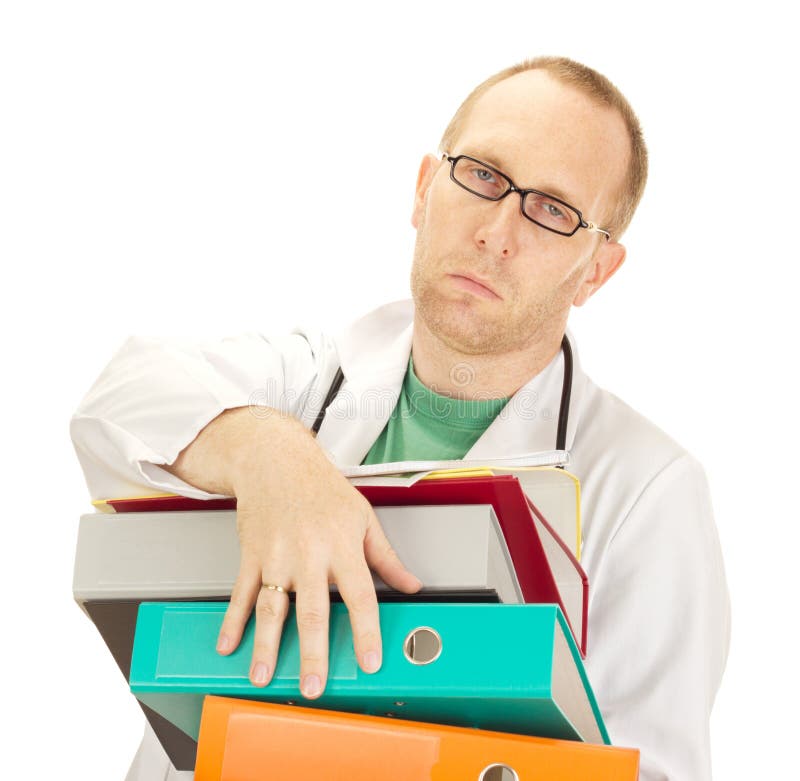 Medical Doctor with a Lot of Work Stock Photo - Image of clinical ...