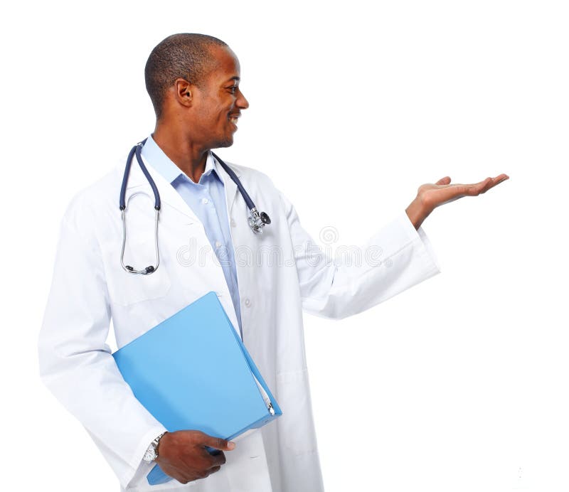 Medical Doctor Man Presenting Copy Space. Stock Image - Image of ...