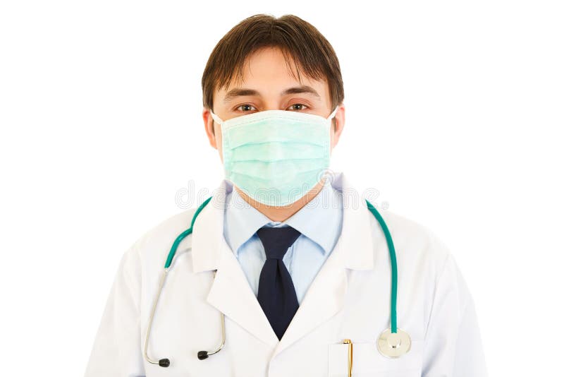 Medical Doctor in Mask and with Stethoscope Stock Photo - Image of ...