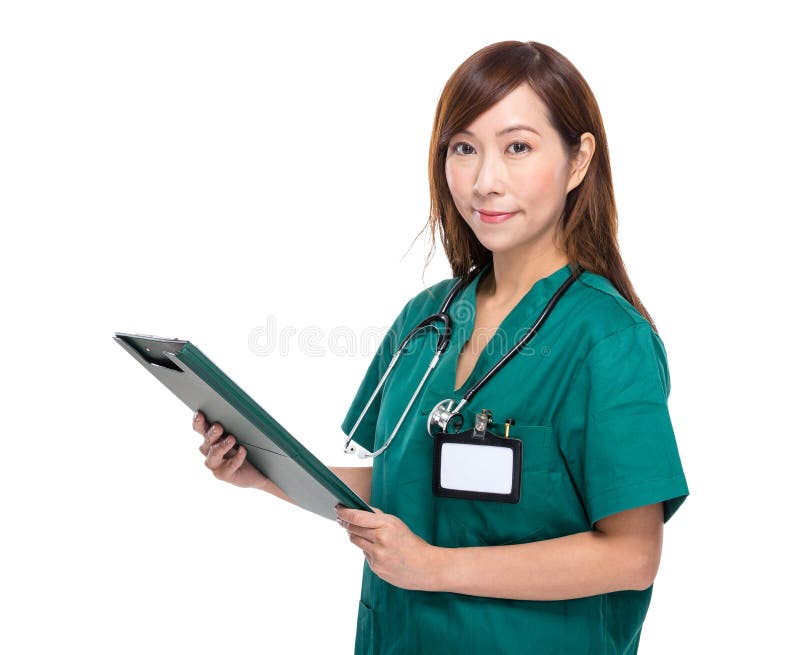 Medical Doctor with Notepad Stock Image - Image of gown, binder: 42694533