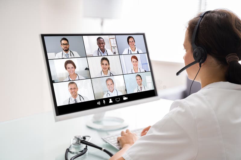 Medical Doctor in Online Elearning Video Conference Stock Photo - Image ...