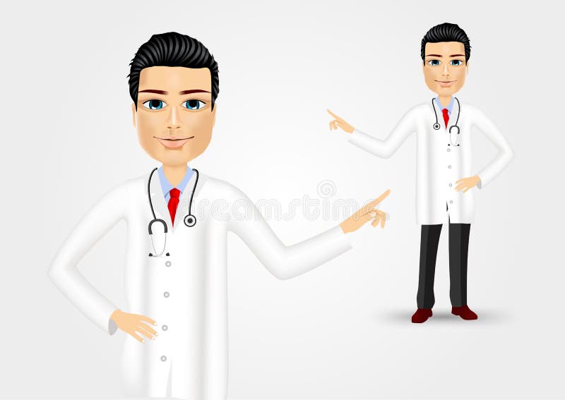 Medical Doctor Pointing at Something Stock Vector - Illustration of ...